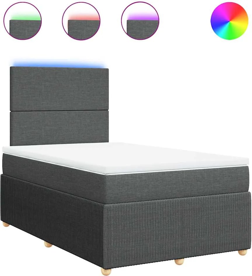 Box spring postel s matrací tmavě šedá 120x200 cm textil 3294317