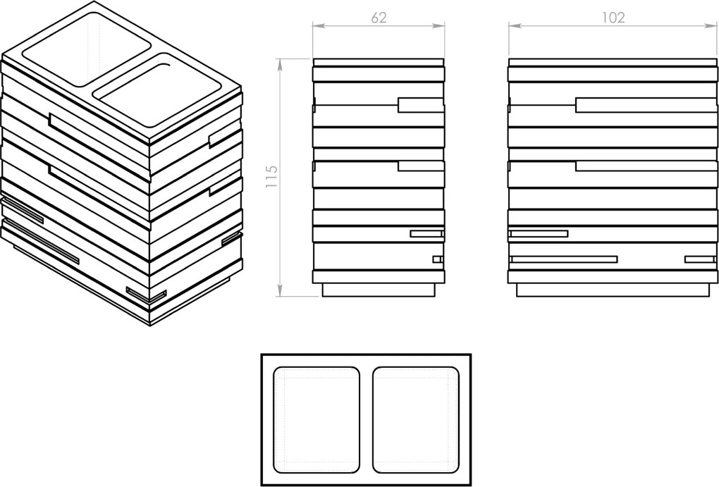 Gedy, QUADROTTO držák kartáčků na postavení, bílá, QU9802