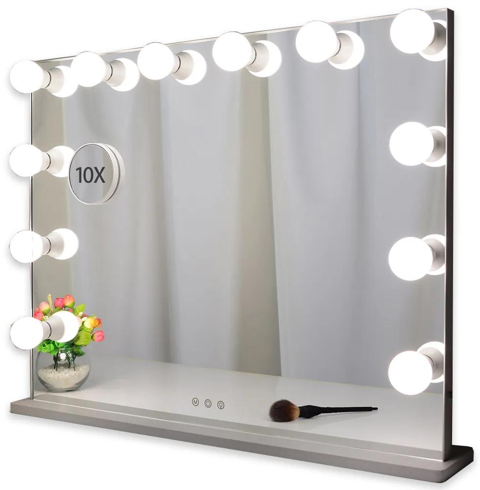 MMIRO, L609, Hollywoodské make-up zrcadlo s osvětlením 72 x 56,3 cm | stříbrná L609/616