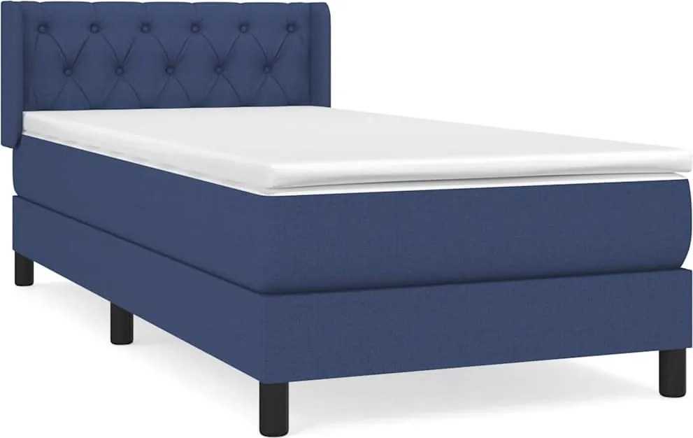 Box spring postel s matrací modrá 80x200 cm textil 3129911