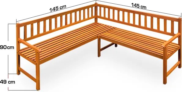 Zahradní rohová lavice D0548 Dekorhome
