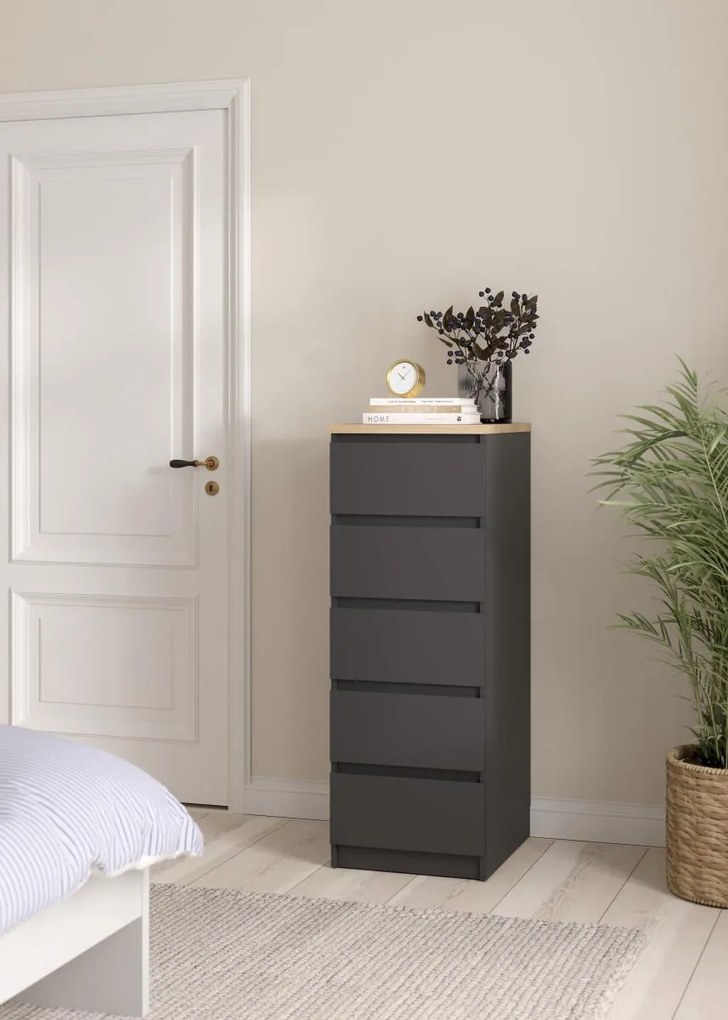 FALCO Komoda Simplicity 233 šedá/jackson hickory
