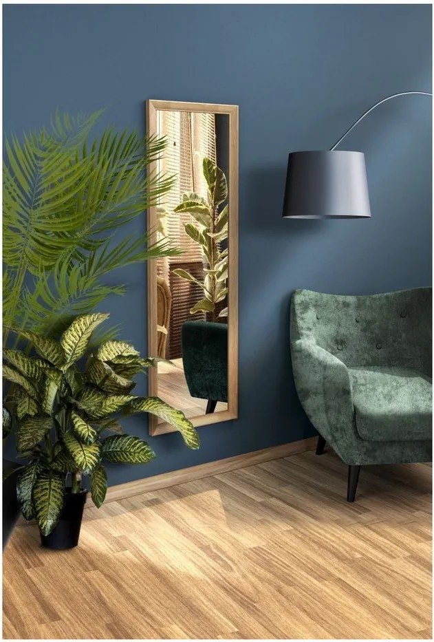 Nástěnné zrcadlo v hnědém rámu Styler Paris, 42 x 137 cm