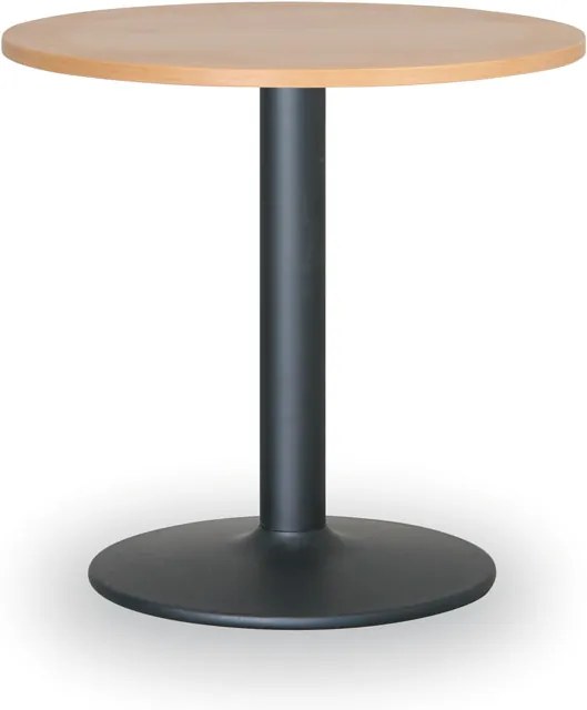 B2B Partner Konferenční stolek Zeus II, kruh 600 mm, černá podnož, deska buk