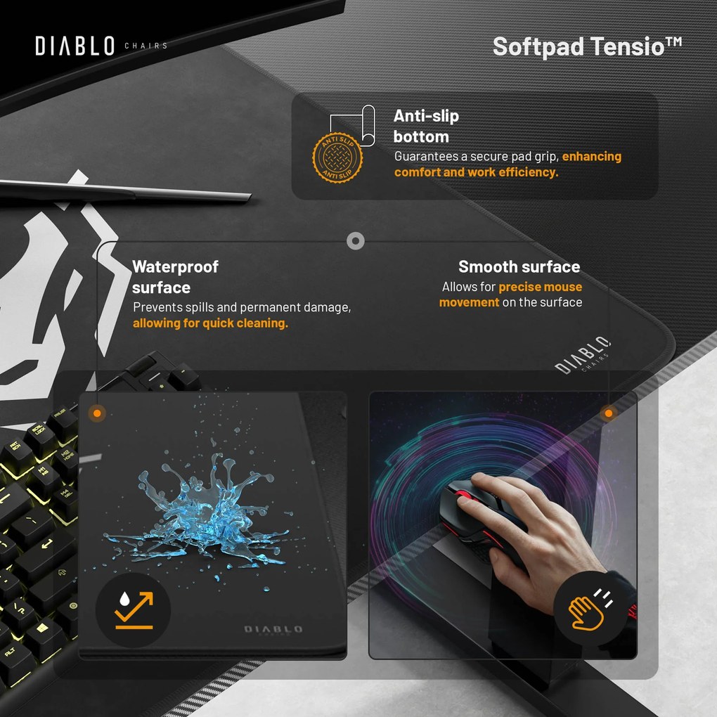 Výškově Nastavitelný Pracovní Stůl Diablo X-Tensio 1400 Černý