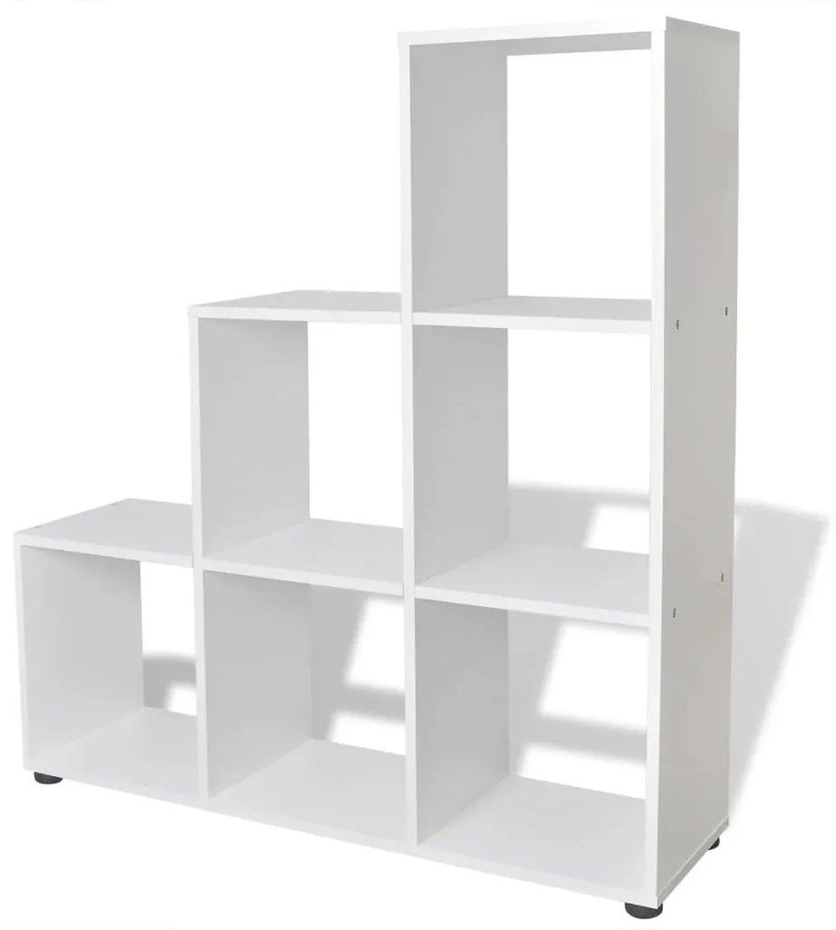 vidaXL 242552 Marketos Staircase Bookcase/Display Shelf 107 cm White
