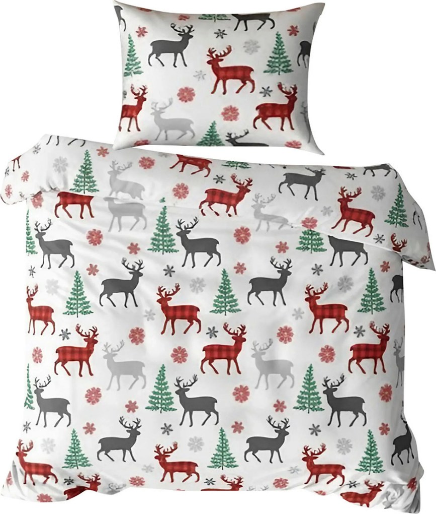 XXXLutz POVLEČENÍ, renforcé, šedá, zelená, červená, bílá, 135/200 cm X-Mas - Povlečení - 003808014701