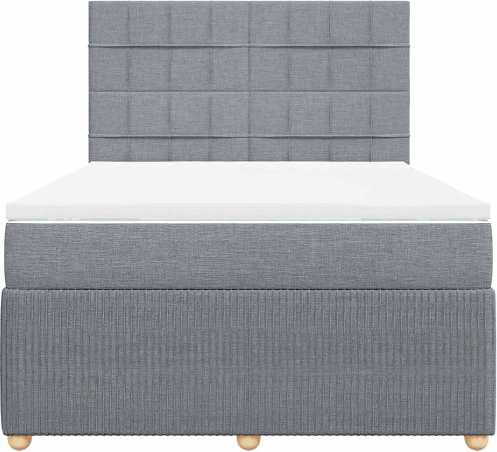 Box spring postel s matrací světle šedá 160 x 200 cm textil 3292107