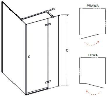 BESCO Čtvercový sprchový kout PIXA Směr zavírání - Pravé (DX) - BCPIXA90CTVEP