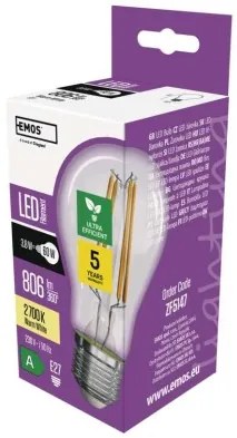 Emos lighting LED žárovka Filament A60 A CLASS / E27 / 3,8 W (60 W) / 806 lm / teplá bílá 1525283273