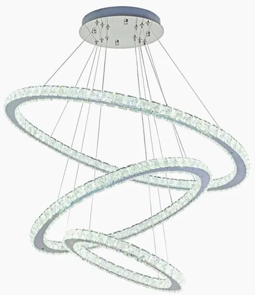 LED Stmívatelný lustr na lanku LED/210W/230V 3000-6500K stříbrná + DO