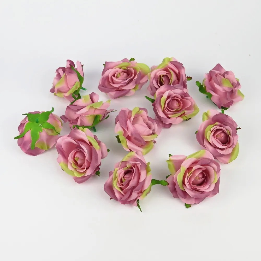 Hlavičky růží  růžovo-fialový 12ks/6cm