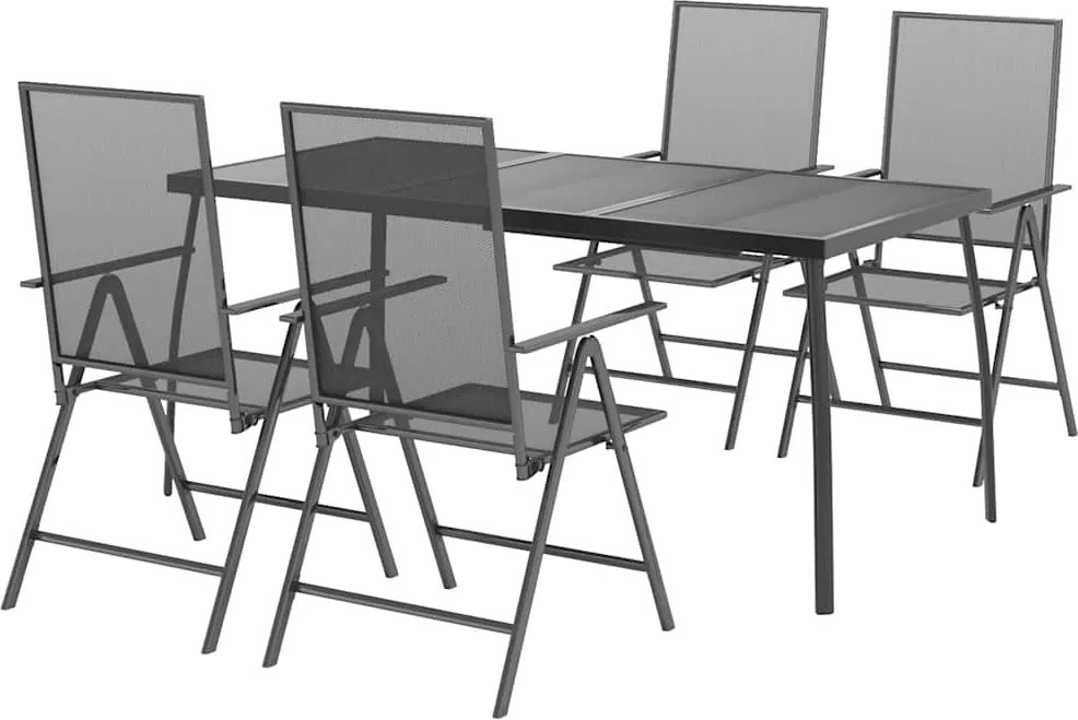 5dílný zahradní jídelní set antracitový ocel 3187982