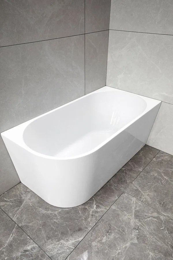 Aqualine Aqualine, TIBERA R rohová stojící vana 150x75cm, bílá, E1037