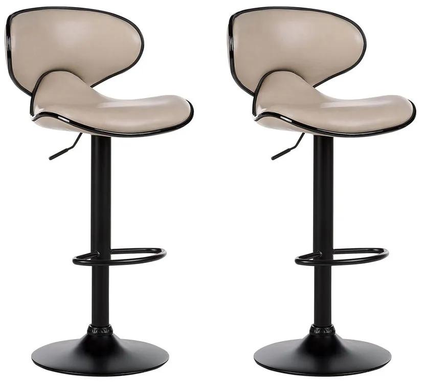 Sada 2 barových stoliček z umělé kůže béžové CONWAY II Beliani
