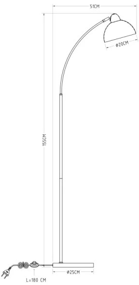GLOBO 24703SW - Stojací lampa ANITA 1xE27/40W/230V