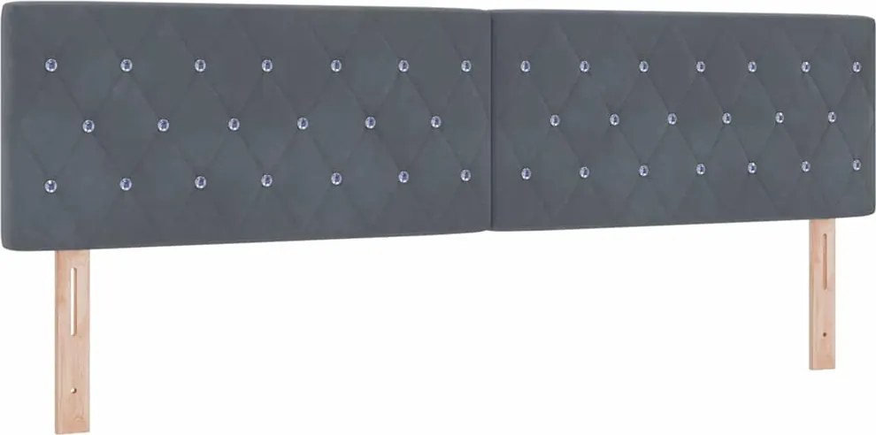Postel s boxspringem s čelo Tmavě šedá 200 x 180 cm samet 3341427