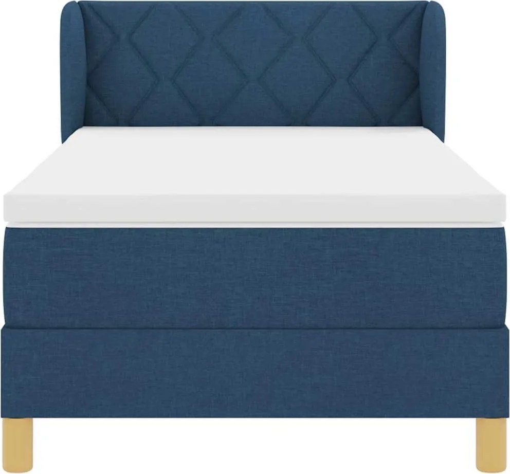 Postel s boxspringem s čelo Modrá 90 x 190 cm textil 3340254