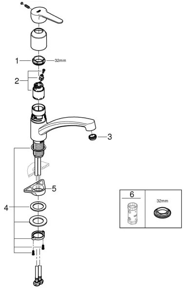 GROHE 31680000 - Dřezová baterie BAUECO lesklý chrom