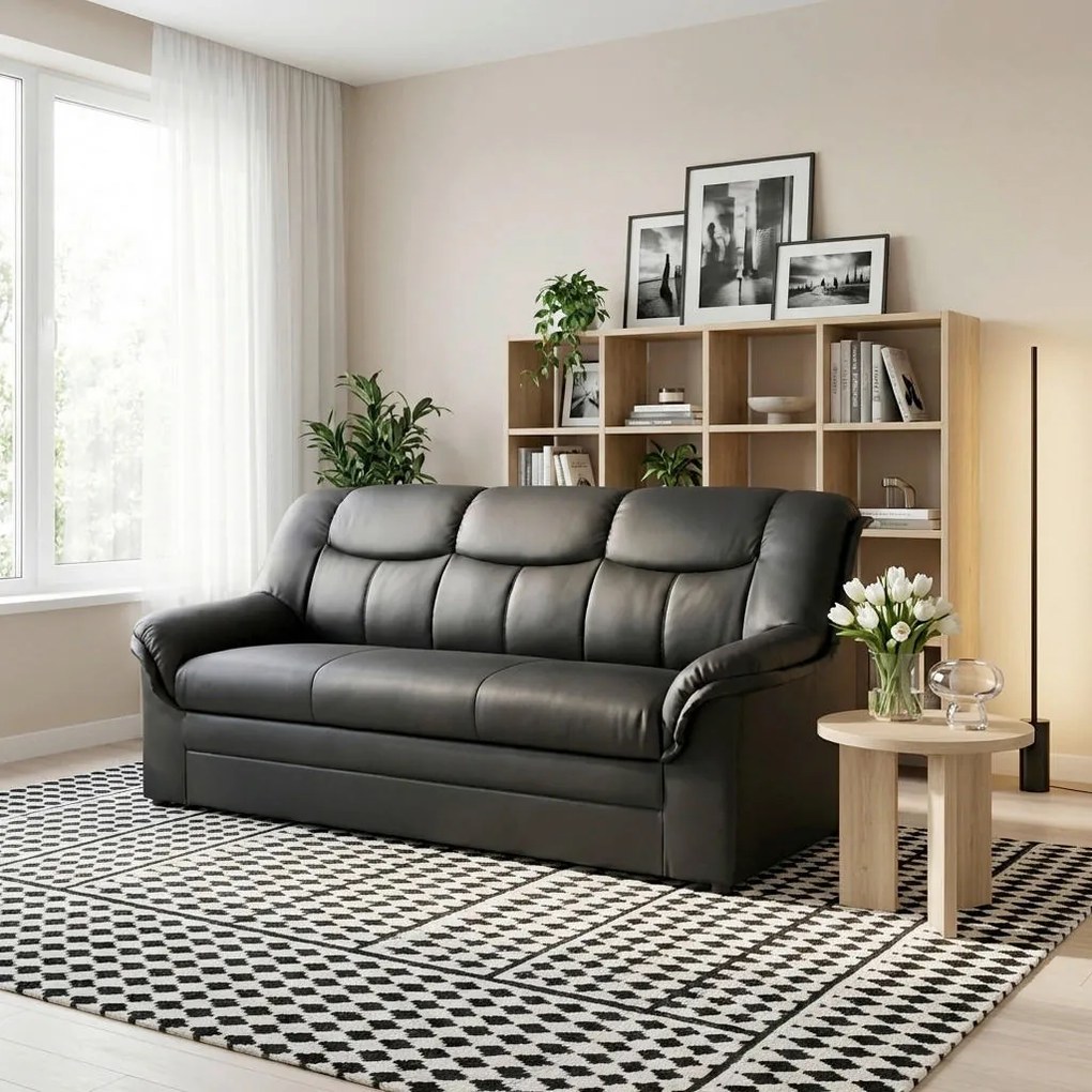 XXXLutz TŘÍMÍSTNÁ POHOVKA, textil, černá MID.YOU - Pohovky - 001776007411
