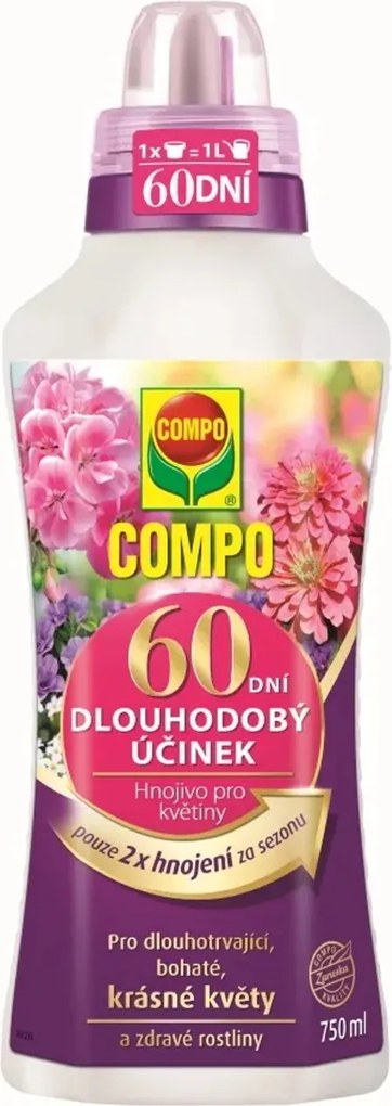 COMPO Hnojivo pro květiny s 60 dní dlouhodobým účinkem 750 ml