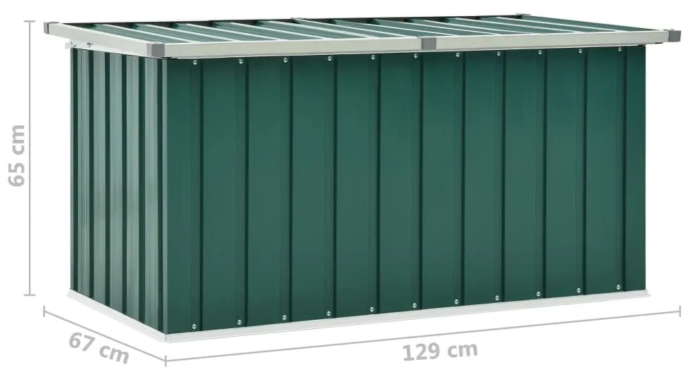 vidaXL Marketos Zahradní úložný box zelený 129 x 67 x 65 cm