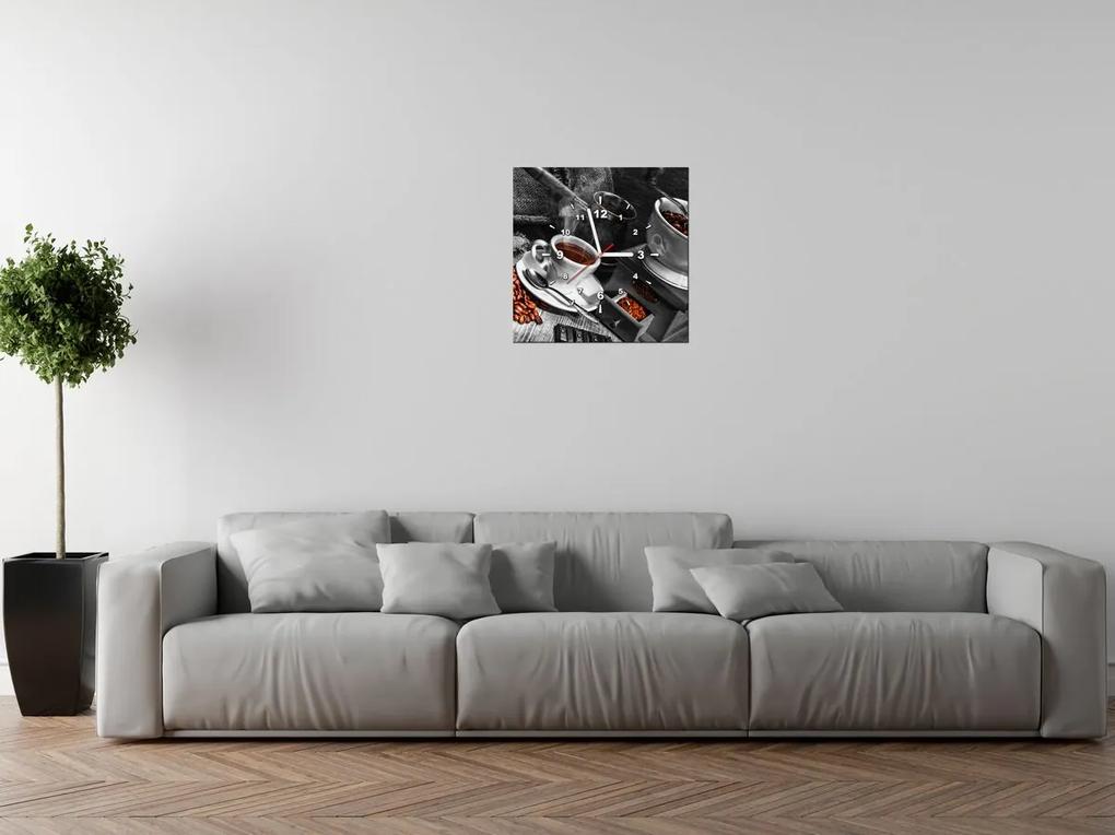 Gario Obraz s hodinami Káva arabica Rozměry: 40 x 40 cm