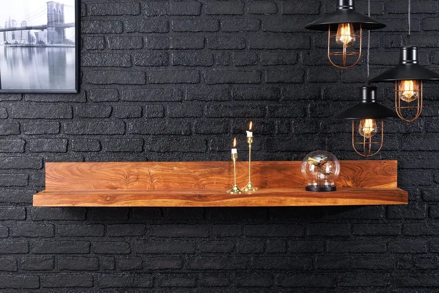Designová nástěnná police Elegant 110 cm Sheesham