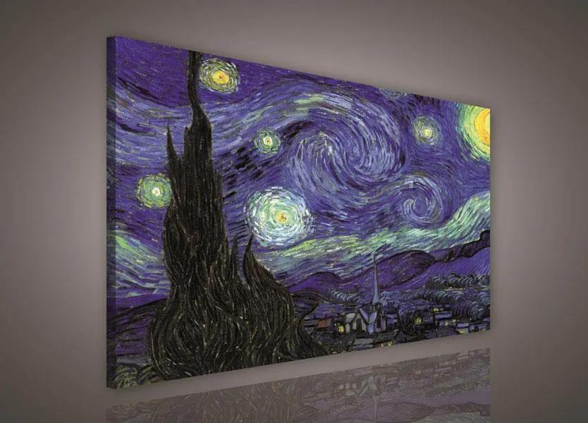 Obraz na plátně Vincent van Gogh Hvězdná noc 75 x 100 cm