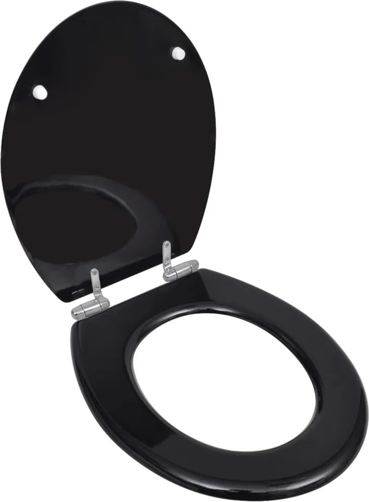 vidaXL WC sedátko s funkcí pomalého sklápění MDF prostý design černé