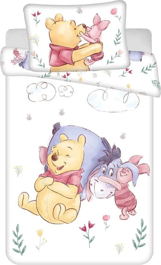 Bavlněné dětské povlečení do postýlky 100x135 cm Winnie the Pooh 