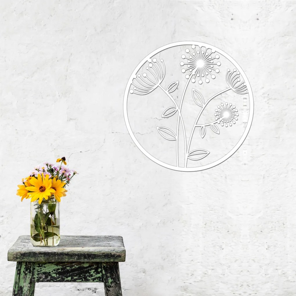 dřevo života Dřevěná dekorace na zeď PAMPELIŠKA Zvolte rozměr (cm): 40, Zvolte barvu dekoru: Horský dub