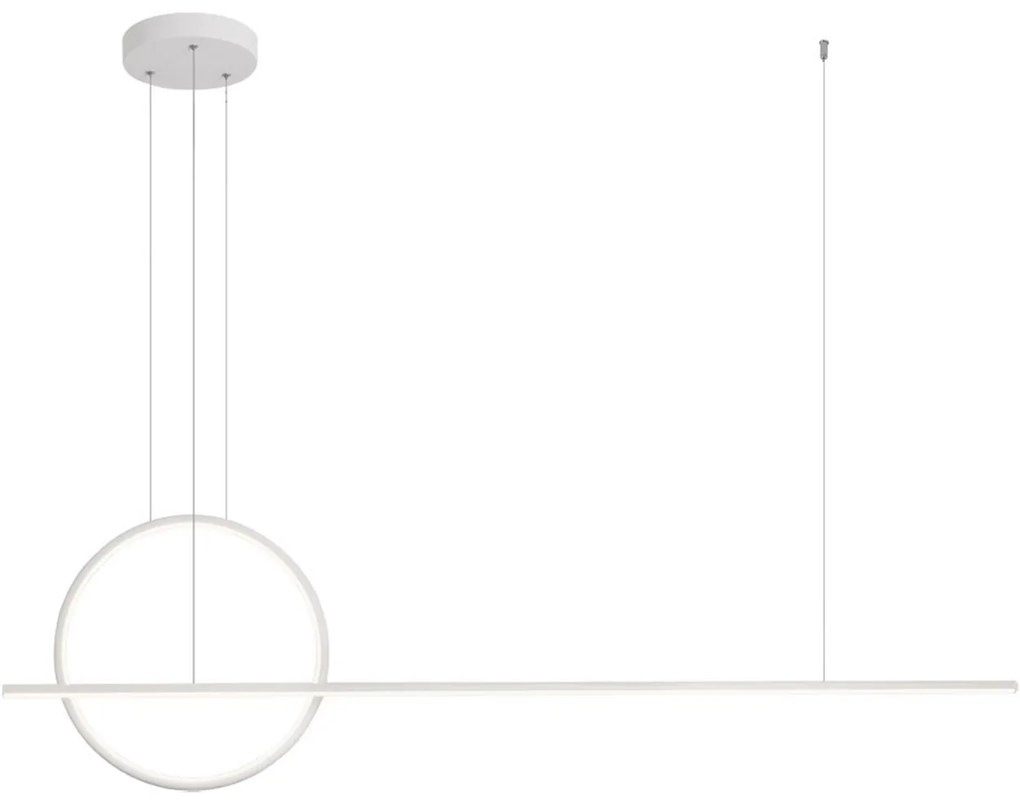 Redo 01-1734 závěsné LED svítidlo stmívatelné Giotto matně bílé, 46W, 3000K, 143cm