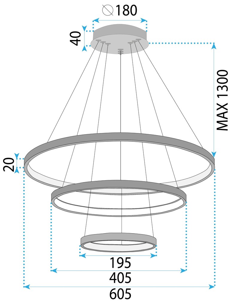 Toolight Závěsné LED osvětlení E32 LHJ013-CP3 černé