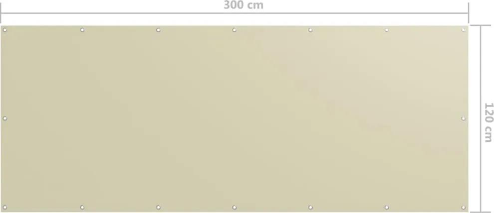 vidaXL Balkonová zástěna 120 x 300 cm 100% polyester oxford [134956] Barva: Písková