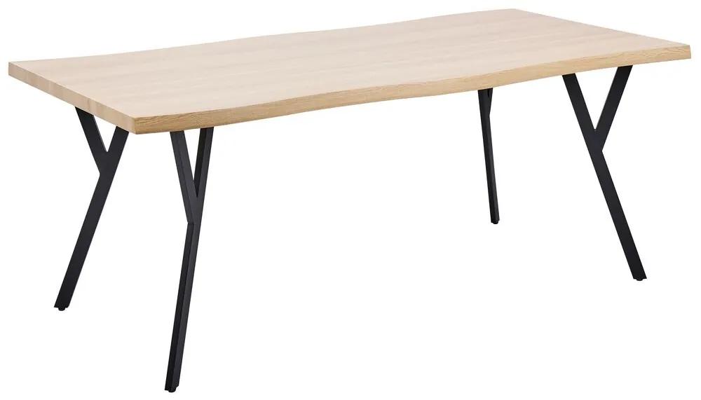 Jídelní stůl 180 x 90 cm světlé dřevo/černý ALTON Beliani