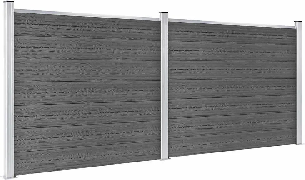 Set plotového dílce WPC 353 x 146 cm černý 3070459
