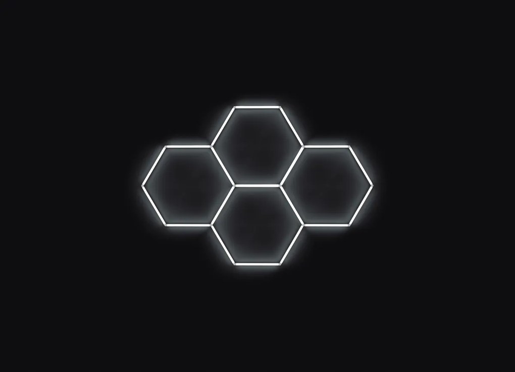 Escape6 Kompletní Led hexagonové svítidlo bílé 6500 K, 4 elementy 241x168cm