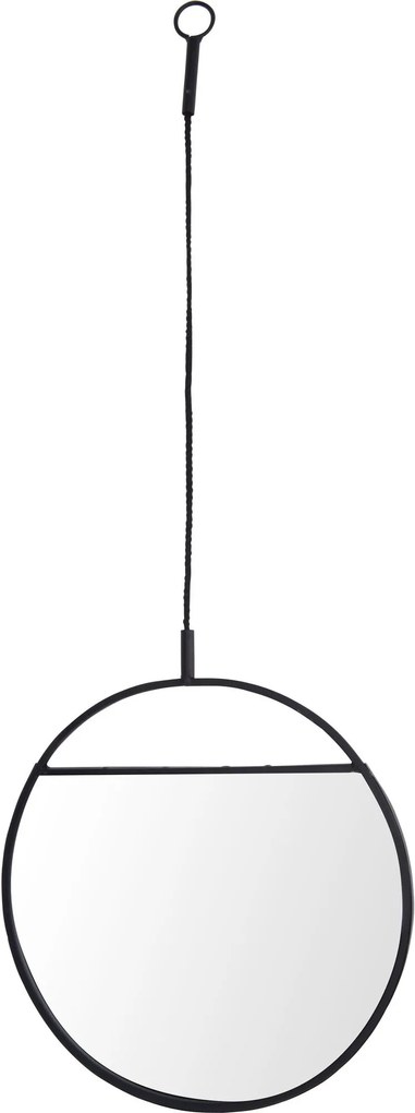 Minimalistické  závěsné zrcátko v černé barvě, 30 cm