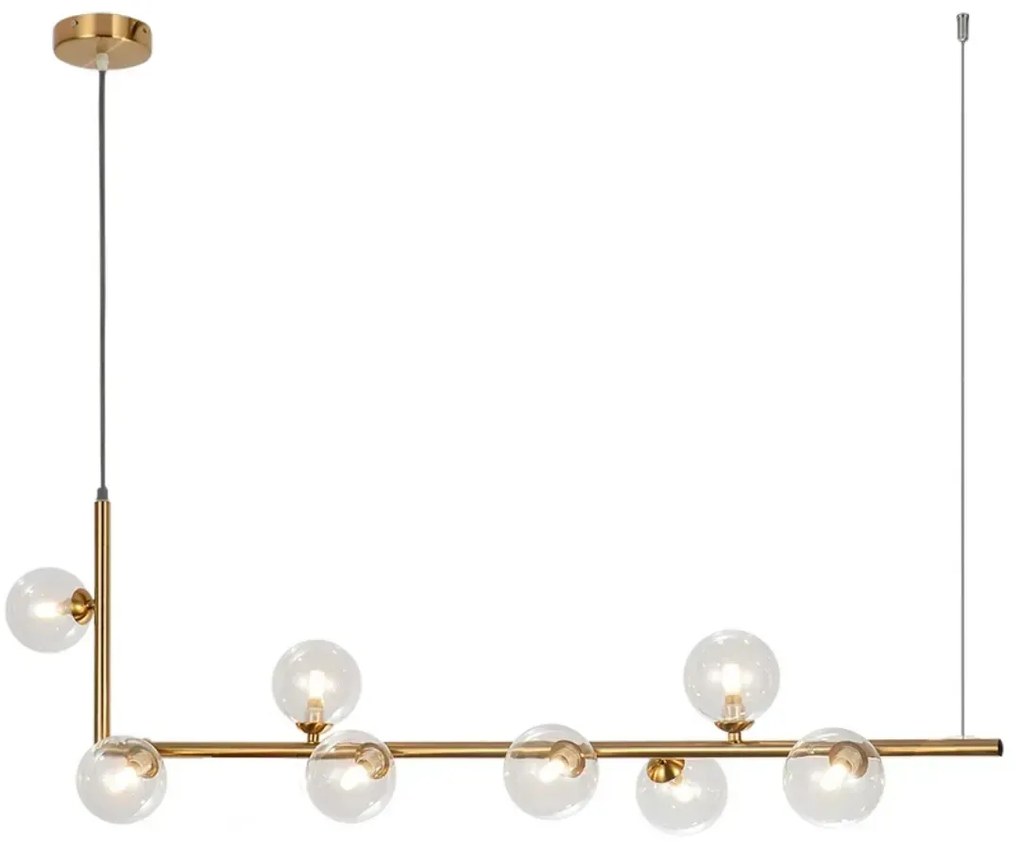 Toolight - Závěsná kovová lampa 8xG9, zlatá, OSW-03402