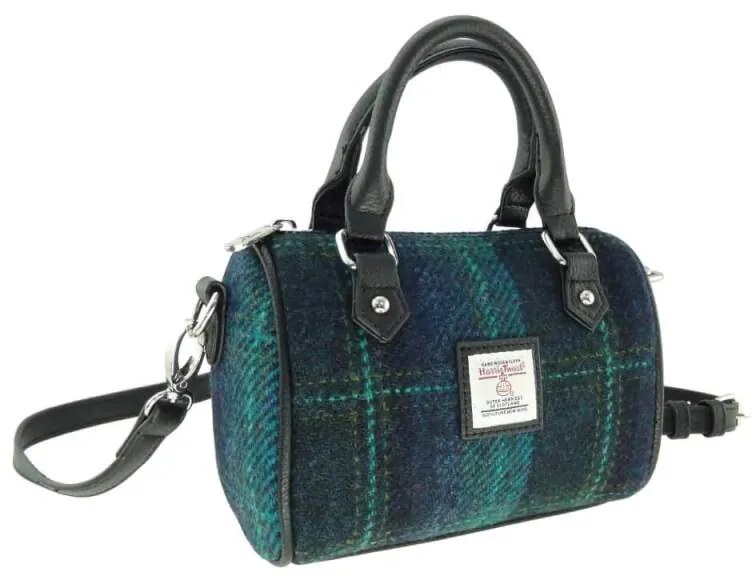 Kabelka Kilbride Harris Tweed Turquoise Overcheck - Glen Appin