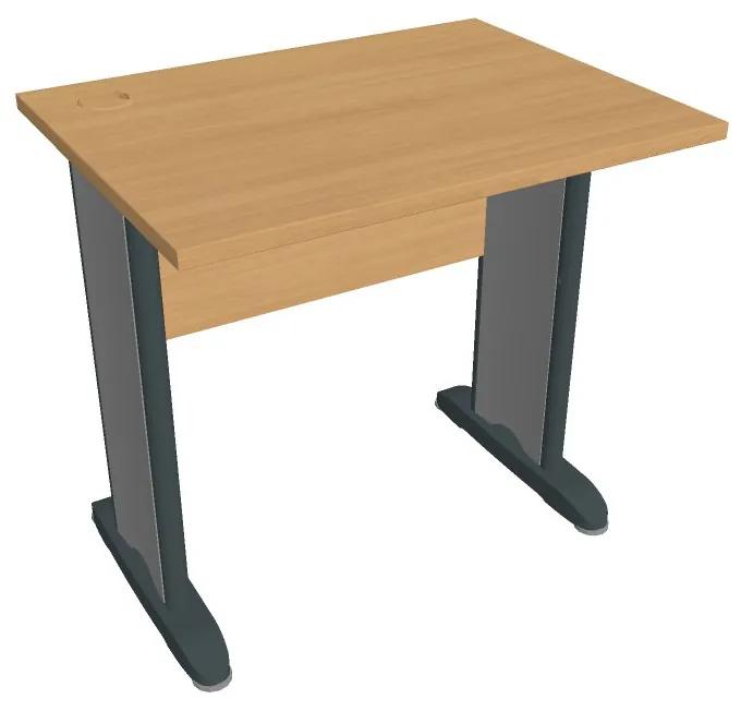 Stůl pracovní rovný 80 cm hl. 60 cm - Hobis Cross CE 800 Dekor stolové desky: buk, Dekor lamino podnože: buk, Barva nohou: černá