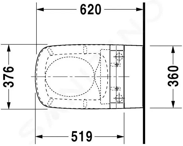 DURAVIT - DuraStyle Závěsné WC pro SensoWash, bílá (2537590000)