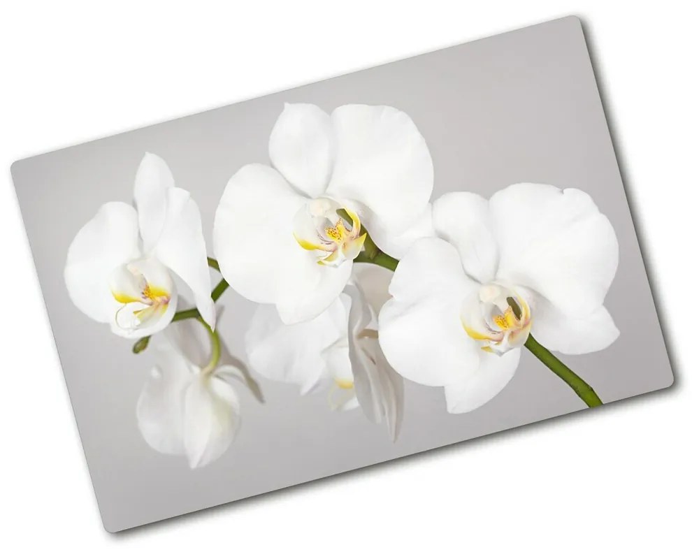 Wallmuralia Deska na krájení skleněná Orchidej 80x52 cm
