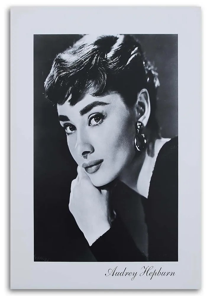 Gario Obraz na plátně Audrey Hepburn - černobílý portrét Rozměry: 40 x 60 cm