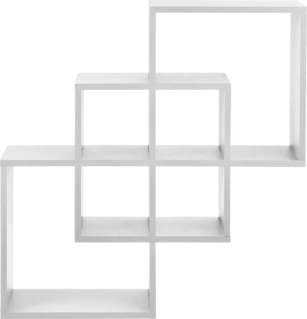 [en.casa]® Designová police na zeď - bílá - model 24