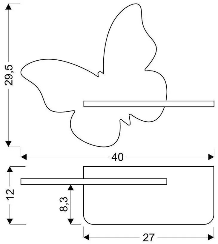 Dětská lampička BUTTERFLY LED Candellux Žlutá