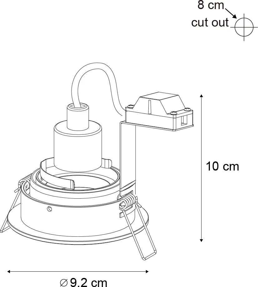 Moderní zapuštěné bodové svítidlo antracitově šedé GU10 50 mm kulaté otočné - Chuck