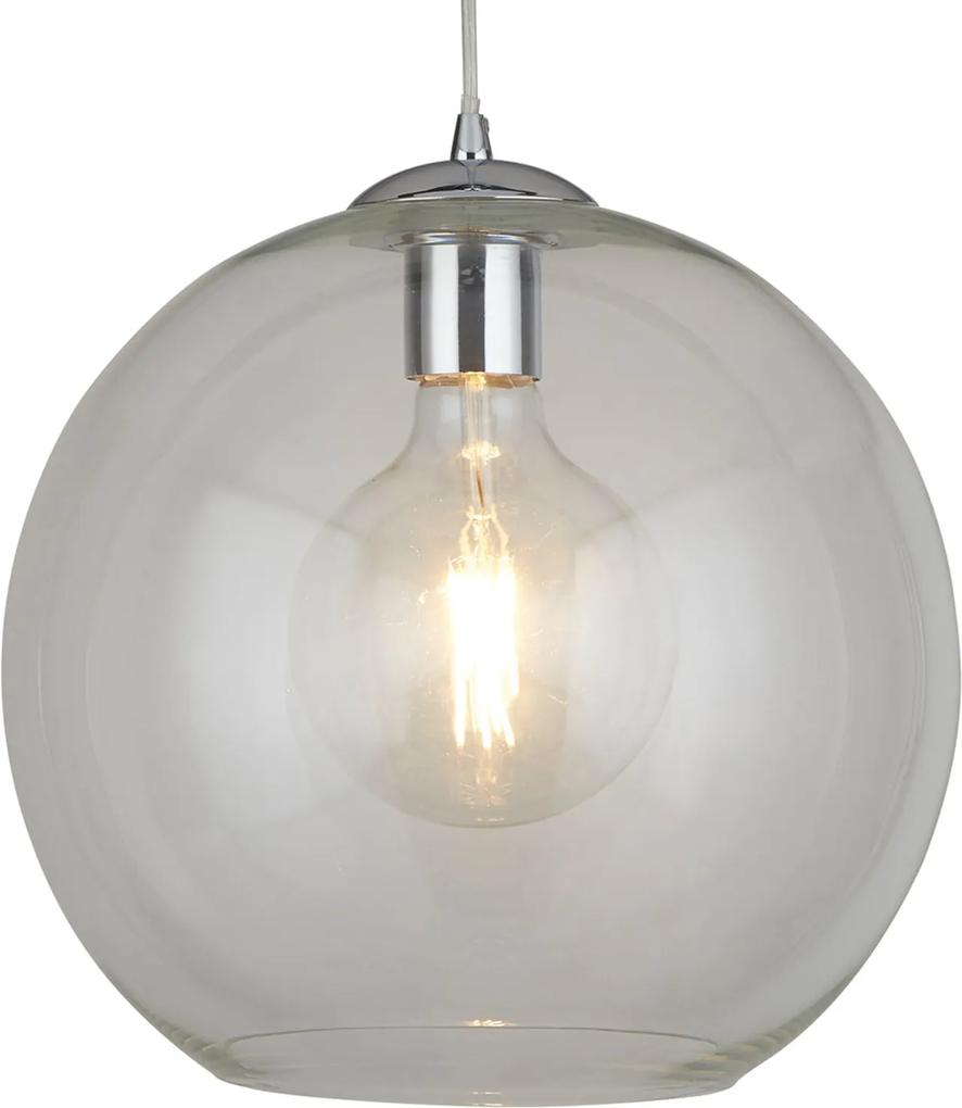 Kulovitá skleněná závěsná lampa Balls, 30 cm, čirá