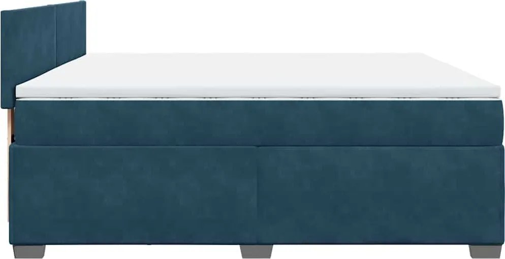 Box spring postel s matrací modrá 200 x 200 cm samet 3288700
